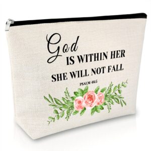 sfodiary motivational gift for women makeup bag religious gift for sister bible verse gift cosmetic bag birthday gifts for friend encouragement graduation christmas gift travel cosmetic pouch