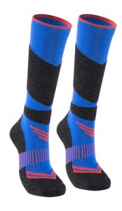 toes&feet womens and mens 2-pack black/blue anti odor quick dry blister resistant cushioned ski socks snowboarding knee high stocking,size7-10