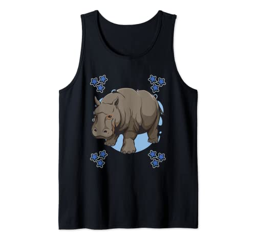 Hippo Blue Design Hippopotamus Stuff Hippos Tank Top