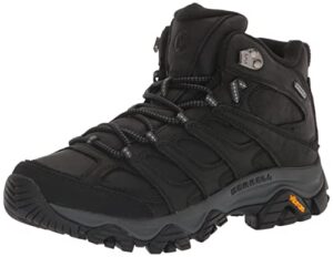 merrell men's moab 3 prime mid waterproof hiking boot, black, 10.5