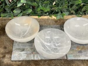 crystalsahoy selenite charging bowls, xl large medium or small versions available, 2" 3" 4" 6" and 8" options (5.5-6")