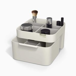 joseph joseph 75004 viva makeup cosmetic storage organizer with drawer, medium, shell