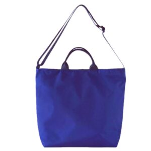 jiangyy women men large vintage nylon tote shoulder bag shopping bag handbag (blue)