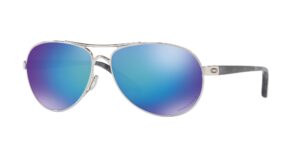 oakley oo4079 feedback sunglasses+ vision group accessories bundle for unisex-adult(polished chrome/prizm sapphr iridium polarized (407933)