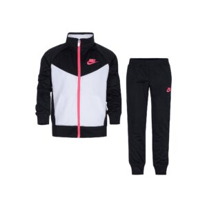 nike girl`s futura tricot track suit 2 piece (black(36c552-023)/white, 12 months)