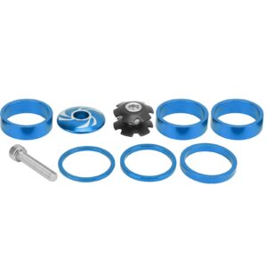 Keenso Bike Handlebar Stem Spacers, 6Pcs Bike Headset Spacer Aluminium Alloy Handlebar Stem Spacers for Mountain Bike(Blue) & Parts