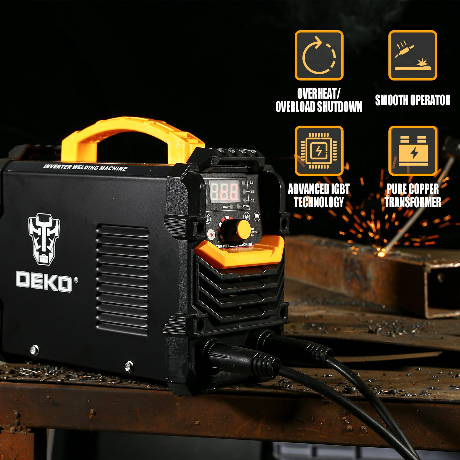 DEKOPRO Stick Welder 160A ARC/Lift TIG 2-in-1 Welding Machine with 110v/220v Dual Voltage IGBT Inverter Welder