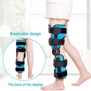 WILLQ ROM Knee Brace ​Post-Op Hinged Immobilizer Support Knee Brace for Recovery Stabilization MCL and PCL Injury Adjustable Medical Orthopedic Support Stabilizer After Surgery,Small