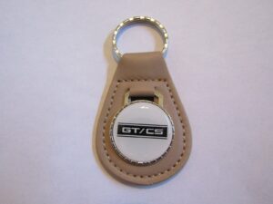 shelby california special gt/cs bw logo leather keychain - beige