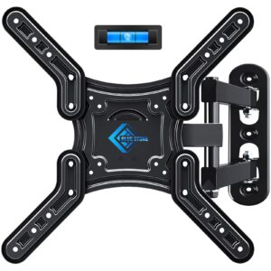 blue stone tv wall mount, full motion tv mount swivel and tilt for most 28-60 inch tvs, wall mount tv bracket up to 80 lbs and max vesa 400x400mm, perfect center design for led lcd curved flat screen