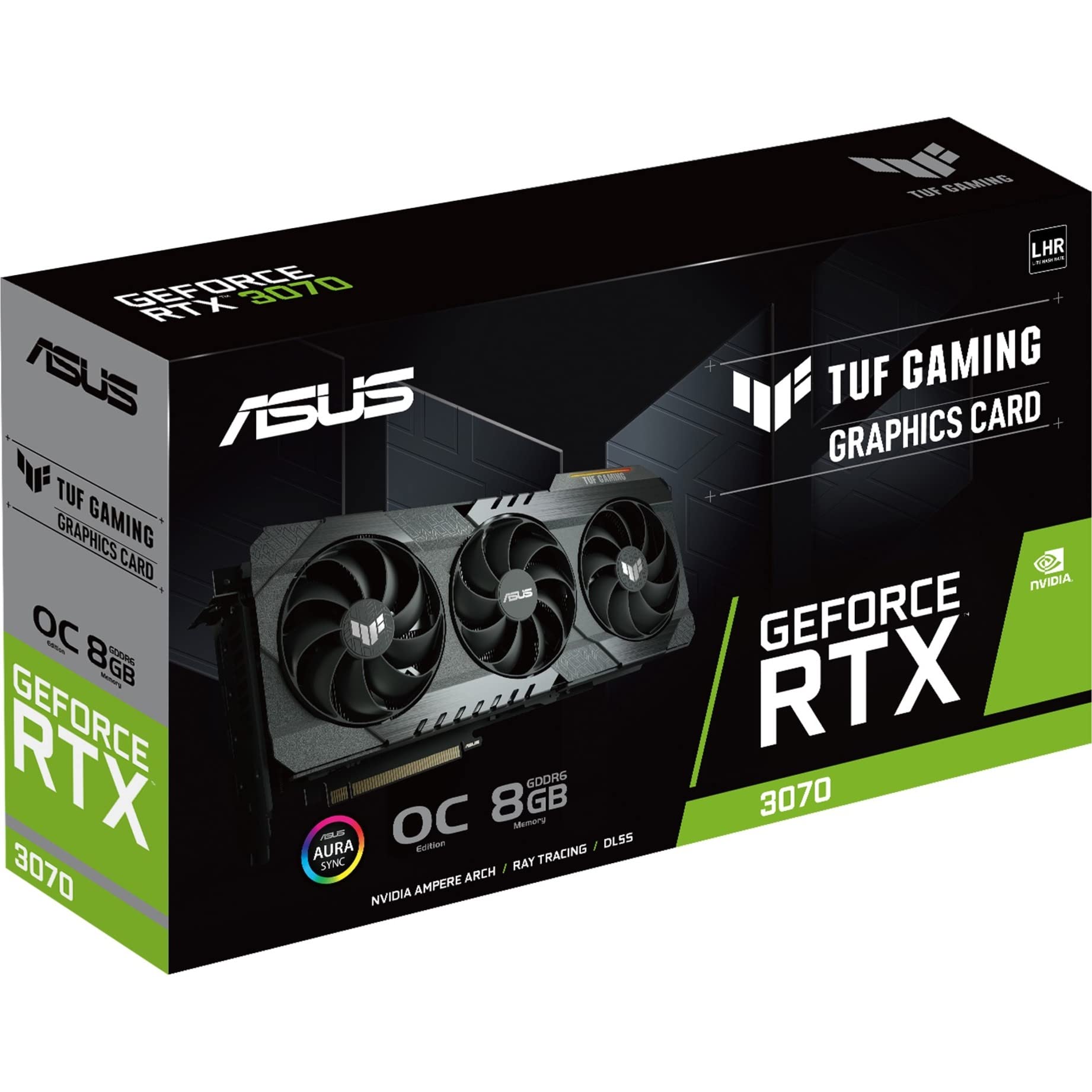 ASUS TUF Gaming NVIDIA GeForce RTX 3070 V2 OC Edition Graphics Card (PCIe 4.0, 8GB GDDR6, LHR, HDMI 2.1, DisplayPort 1.4a, Dual Ball Fan Bearings, Military-Grade Certification, GPU Tweak II)