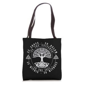 celtic tree of life shirt as above so below spiritual yoga tote bag