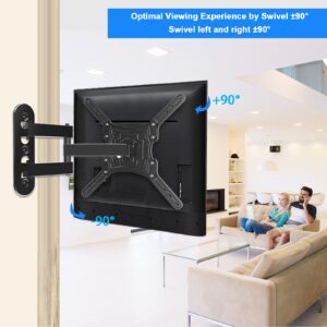 BLUE STONE TV Wall Mount, Full Motion TV Mount Swivel and Tilt for Most 28-60 Inch TVs, Wall Mount TV Bracket up to 80 lbs and Max VESA 400x400mm, Perfect Center Design for LED LCD Curved Flat Screen