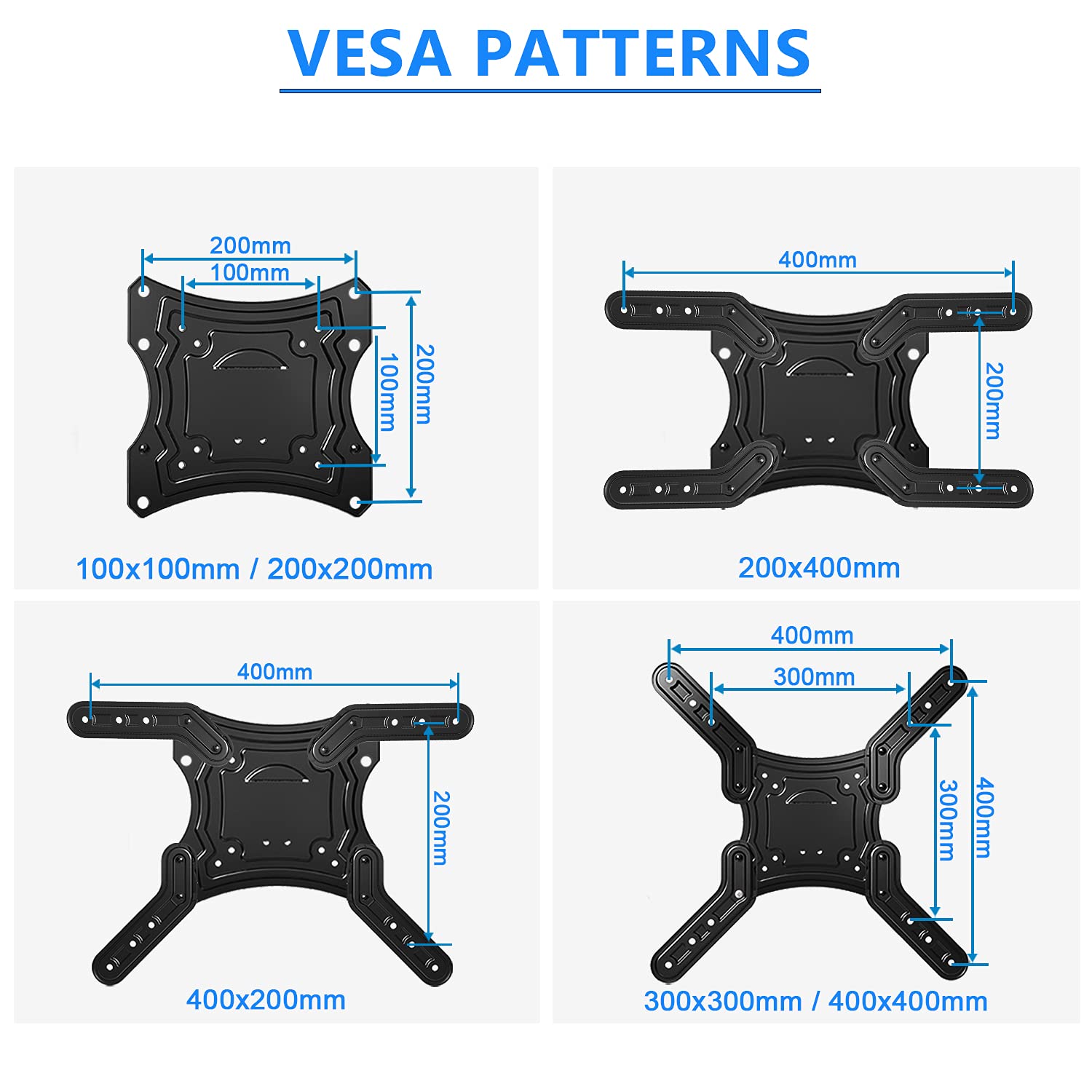 BLUE STONE TV Wall Mount, Full Motion TV Mount Swivel and Tilt for Most 28-60 Inch TVs, Wall Mount TV Bracket up to 80 lbs and Max VESA 400x400mm, Perfect Center Design for LED LCD Curved Flat Screen