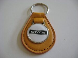 shelby california special gt/cs bw logo leather keychain - orange