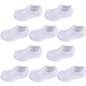 cozi foot 10 pairs boys girls no show socks cotton non slip low cut socks (medium, c01-white)