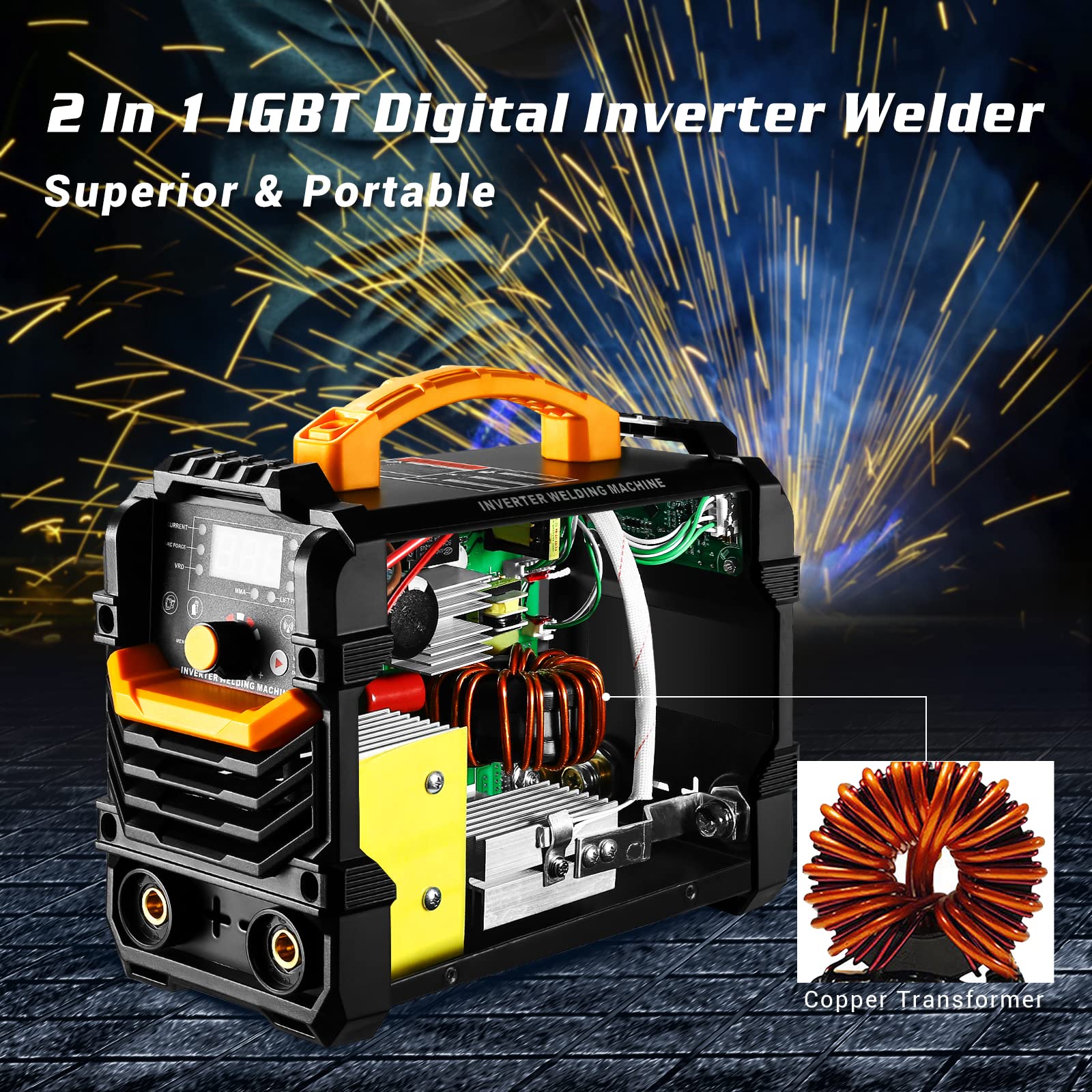 DEKOPRO Stick Welder 160A ARC/Lift TIG 2-in-1 Welding Machine with 110v/220v Dual Voltage IGBT Inverter Welder