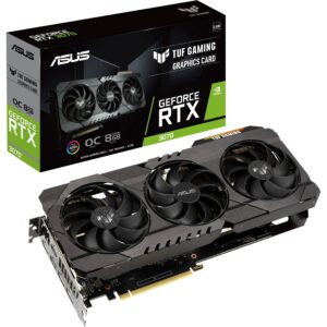 ASUS TUF Gaming NVIDIA GeForce RTX 3070 V2 OC Edition Graphics Card (PCIe 4.0, 8GB GDDR6, LHR, HDMI 2.1, DisplayPort 1.4a, Dual Ball Fan Bearings, Military-Grade Certification, GPU Tweak II)