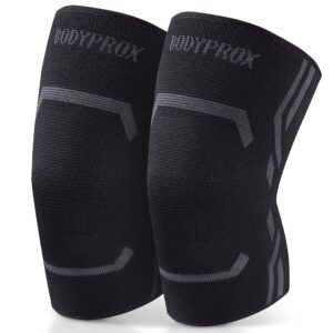 knee compression sleeve for men and women (2 pack), knee support brace for running and work out (medium)