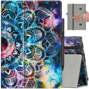 vori case for all-new amazon kindle fire hd 10 tablet (13th/11th generation 2023/2021 release) and fire hd 10 plus 10.1" - slim folding stand folio cover with auto wake/sleep & hand strap, mandala