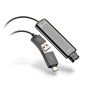 poly da75 usb-a/usb-c digital adapter - works with poly call center quick disconnect (qd) headsets - works with avaya, genesys,&cisco call center platforms