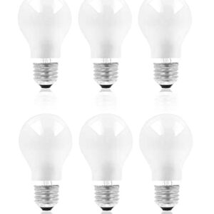 Mandala Crafts Rough Service Appliance Light Bulbs 60-Watt Light Bulbs - Dimmable E26 A19 Bulb Pack of 6 - Appliance Frosted Incandescent Light Bulbs 60 Watt Soft White