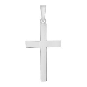 jewelry america 14k solid white gold traditional plain religious cross pendant