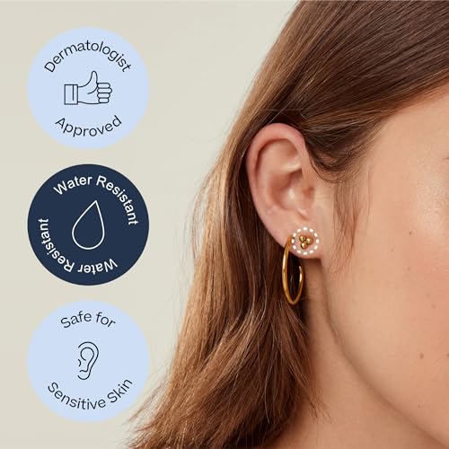 Tini Lux | Hypoallergenic Earrings | Astrid Studs | Silver | Titanium Stud Earrings for Women | Silver Earrings Studs, Sensitive Ears, Trendy Womens Earring Set (Gold)