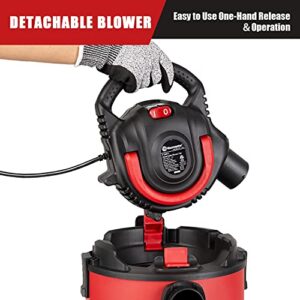 Vacmaster VBVB611PF 1101 6 Gallon 5 Peak HP Wet Dry Shop Vacuum 1-1/4 Inch Hose Powerful Suction with Detachable Blower