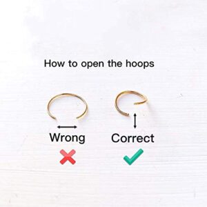 Small Gold Nose Ring Hoop for Women, Tiny Thin 14k Gold Filled Nose Piercing Hoop Jewelry 7mm 22G