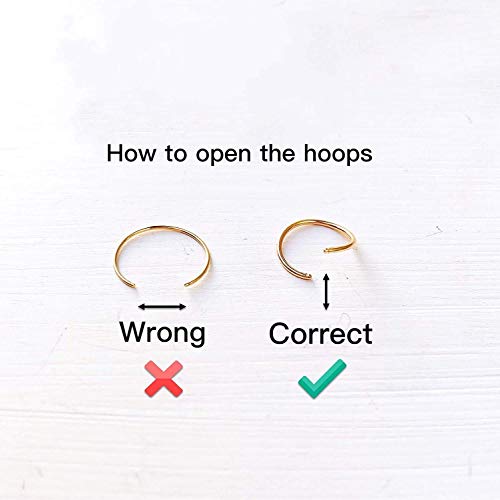 Small Gold Nose Ring Hoop for Women, Tiny Thin 14k Gold Filled Nose Piercing Hoop Jewelry 7mm 22G