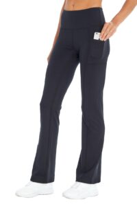 bally total fitness women's standard high rise pocket slim bootcut pant, black, large