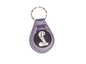 svt cobra shelby gt-350 gt-500 torino snake leather keychain - purple