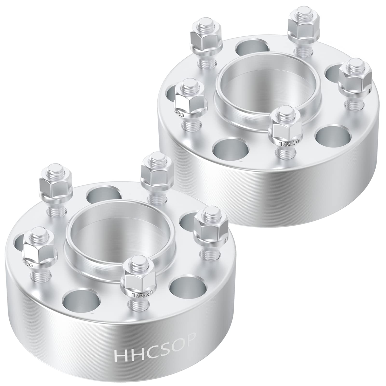 HHCSOP 5x4.5 Wheel Spacers 2 inch, Compatible with Ford Mustang Ranger Edge Explorer Crown Victoria | Lincoln Aviator Town Car Mark 7, 2PCS 5x114.3 Wheel Adapters Hub Bore 70.5mm with 1/2" x20 Studs