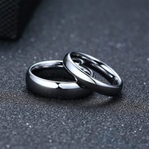 ZKXXJ Personalized Wedding Bands Sets for Him and Her,2Pcs Tungsten Carbide Custom Name Engraved Heart Couple's Ring Set Customized Couple Jewelry for Valentine's Day,Promise Gift