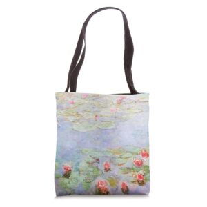 monet's water lilies modern art impressionism painting tote bag