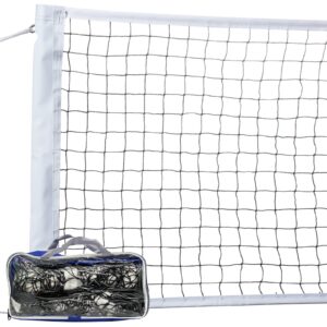 volleyball net outdoor, heavy duty volleyball net for backyard, 32 x 3 ft professional net with reinforced side tapes for ground pool sports, portable replacement net for beach (poles not included)