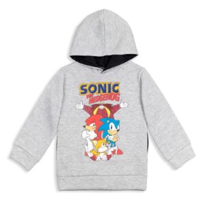 sega sonic the hedgehog and friends little boys fleece hoodie grey 7-8