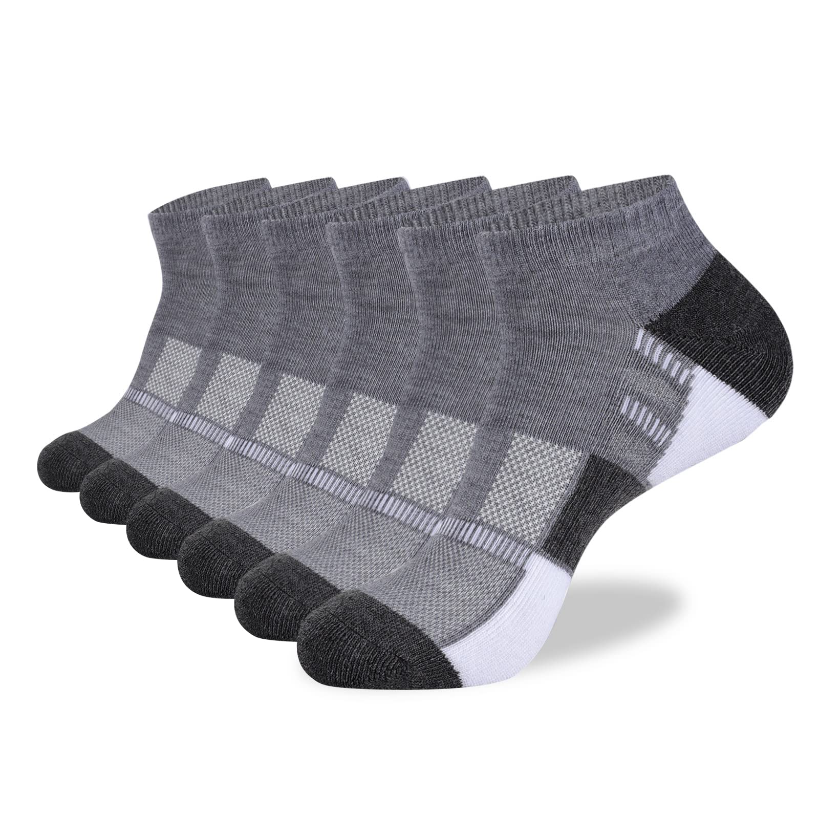 COOVAN Mens Ankle Socks Men Athletic Cushion Low Cut Comfort 6 Pairs Socks