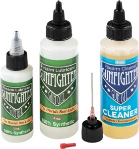 gunfighter oil wet and clean combo (2oz lube, 4oz lube, 4oz cleaner, 2oz. needle applicator)