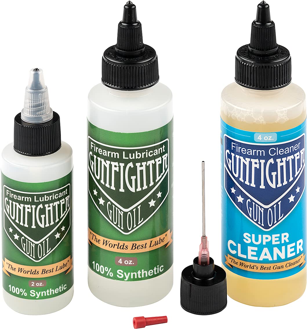 Gunfighter Oil Wet and Clean Combo (2oz Lube, 4oz Lube, 4oz Cleaner, 2oz. Needle Applicator)