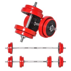 soozier adjustable dumbbell set, 44lbs convertible to barbell weight set for home gym women and men weight lifting training