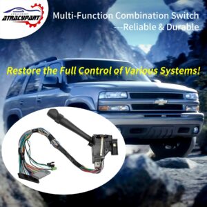 Multi-Function Turn Signal Switch Wiper Control | Replacement for 1999-2002 Chevy Silverado Avalanche Tahoe Suburban & GMC Sierra Yukon | Replaces# 26100839, 3441937, CBS-1038