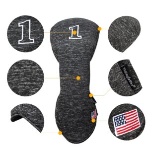 YuEagleSky Golf Head Covers Driver Fairway #3#5 Hybrid USA Flag Memory Foam, for Men Women (Black or White)