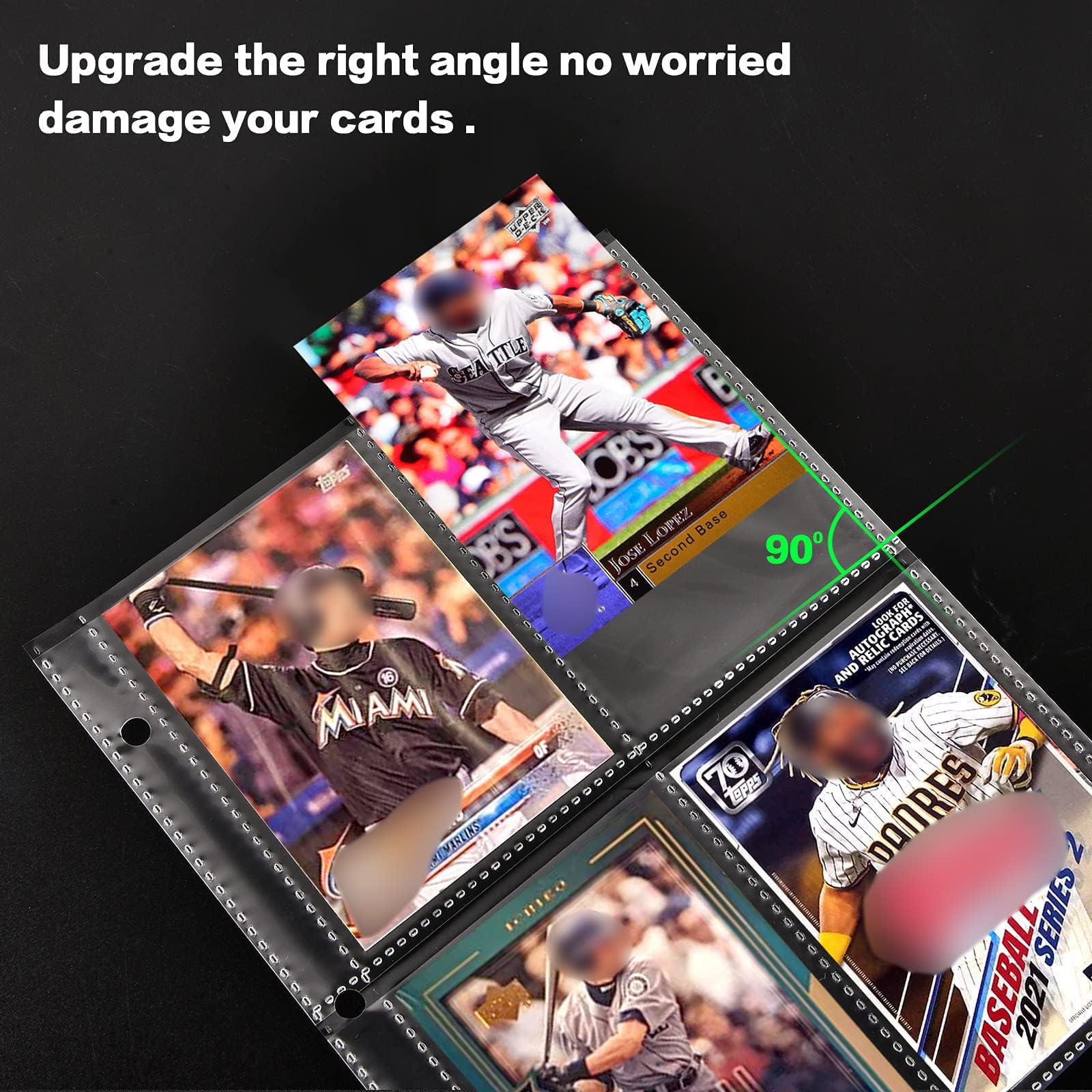 Boobowl Baseball Card Binder, Trading Cards Sleeves Protectors Holder for Topps 2024 2023, 440 Pockets Baseball Card Collectors Football Sports Cards Album, Cards Display Collection Case - Black