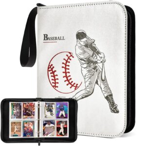 boobowl baseball card binder, trading cards sleeves protectors holder for topps 2024 2023, 440 pockets baseball card collectors football sports cards album, cards display collection case - black