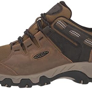 KEEN Men's Steens Low Height Waterproof Hiking Shoes, Brindle/Dark Olive, 12