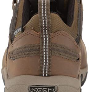 KEEN Men's Steens Low Height Waterproof Hiking Shoes, Brindle/Dark Olive, 12