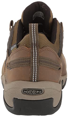 KEEN Men's Steens Low Height Waterproof Hiking Shoes, Brindle/Dark Olive, 12