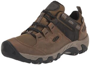 keen men's steens low height waterproof hiking shoes, brindle/dark olive, 12